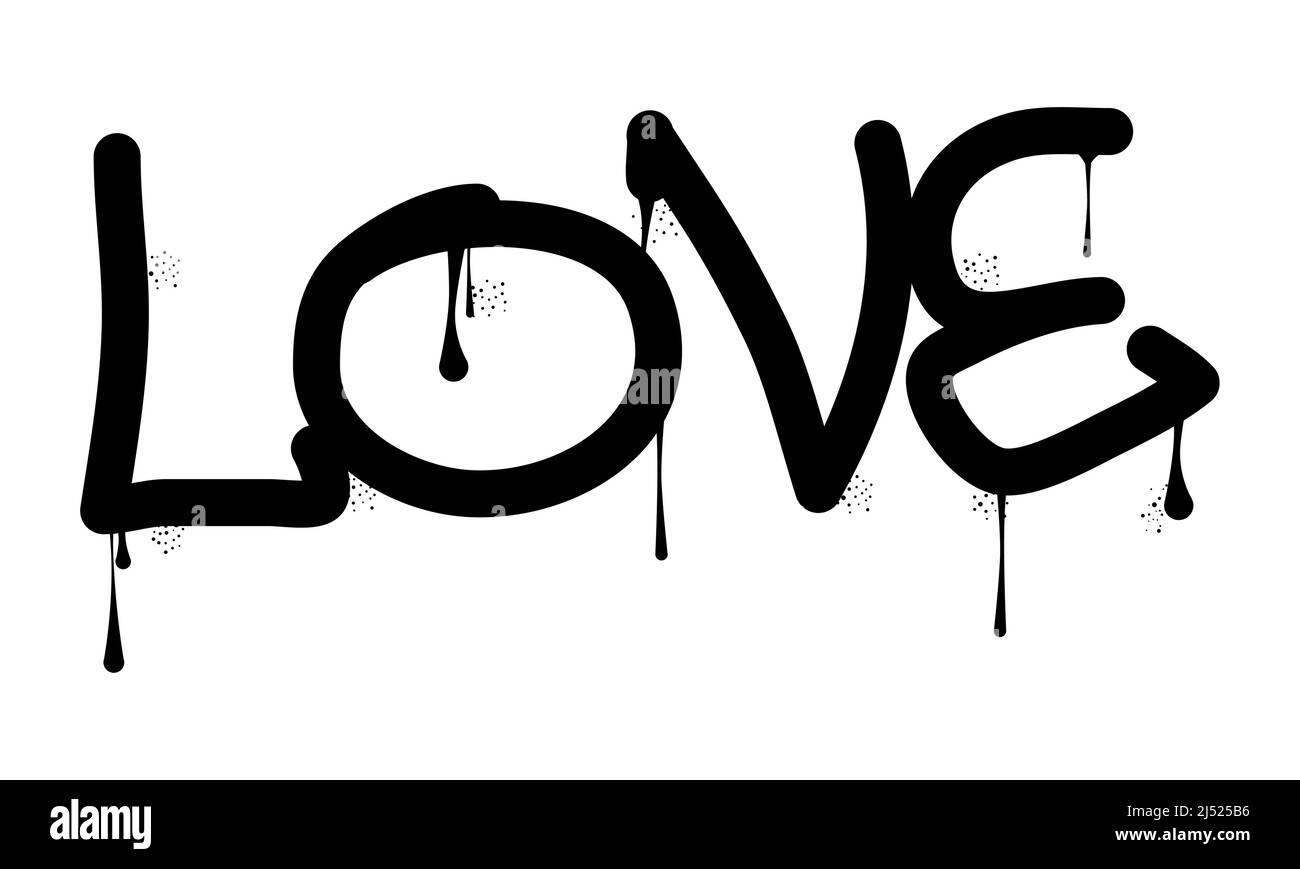 Love In Graffiti Letters In Black And White
