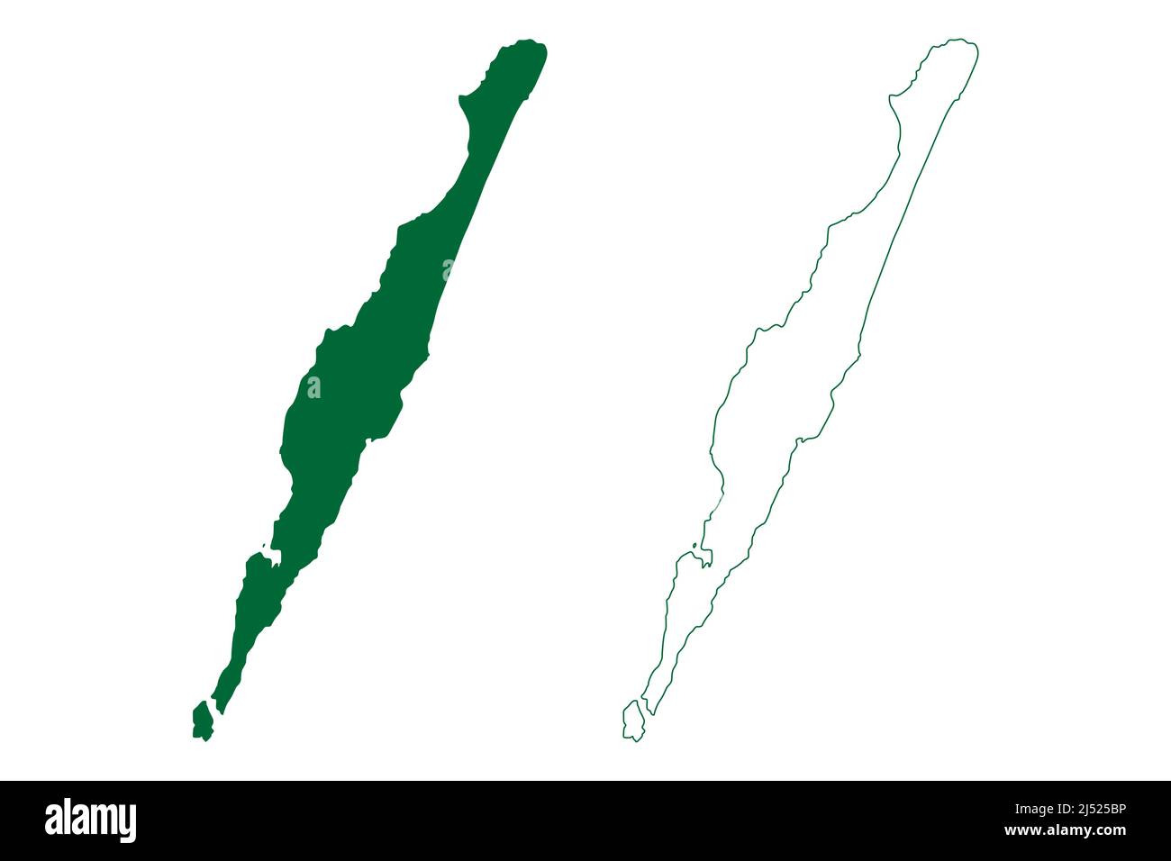 Sainte-Marie island (Republic of Madagascar) map vector illustration ...