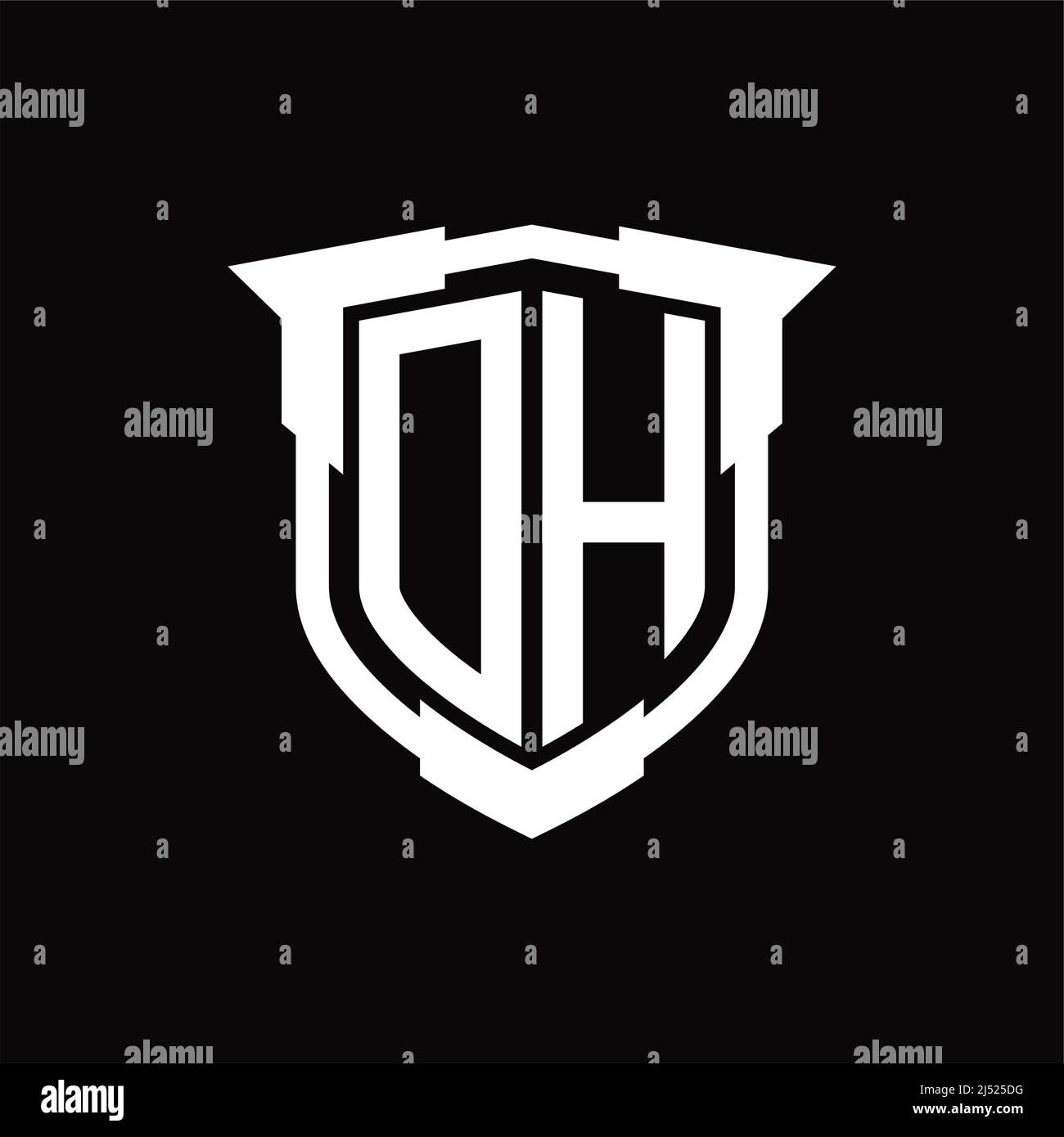 DH Logo monogram letter with shield shape design template Stock Vector ...