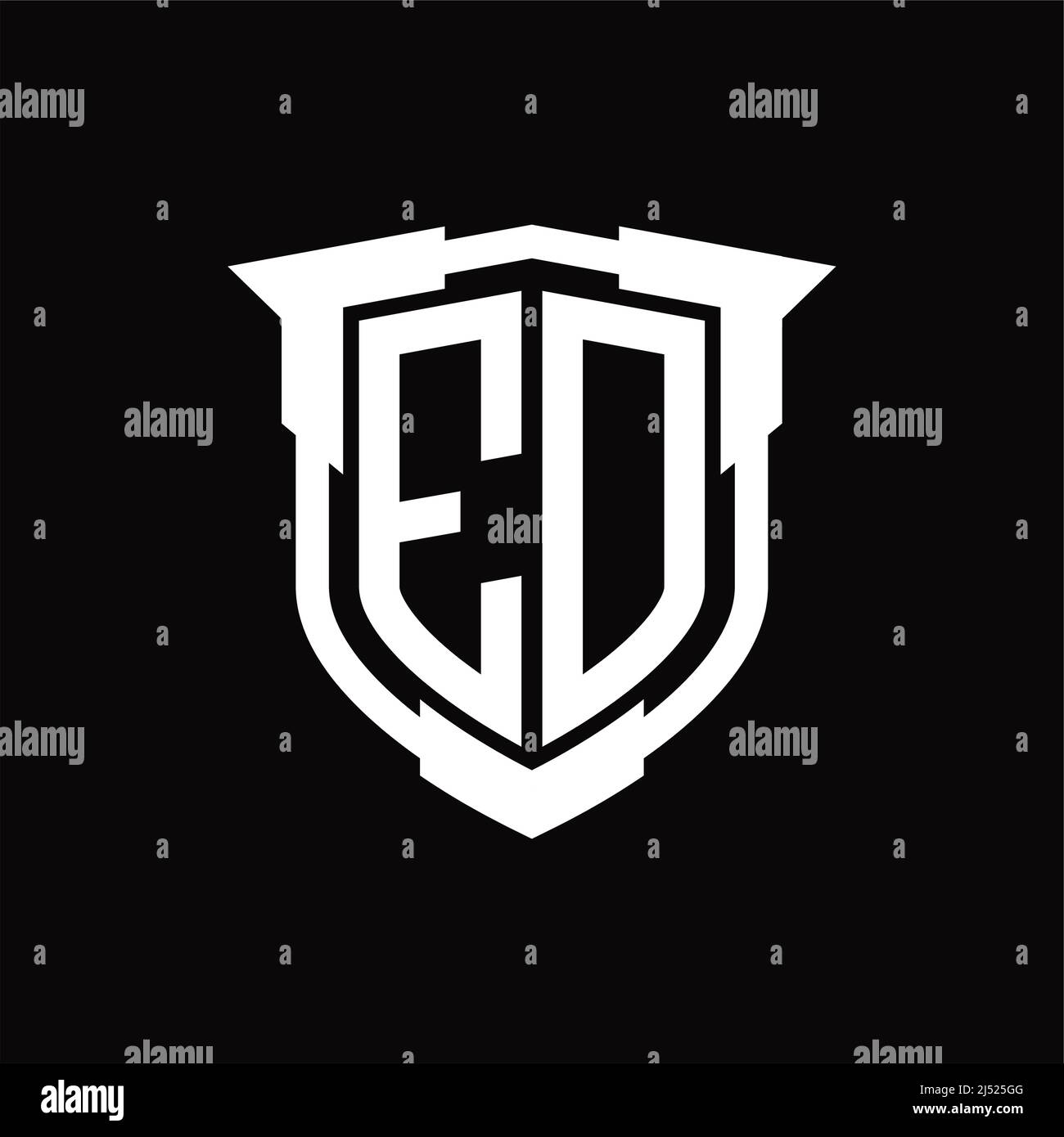 ED Logo monogram letter with shield shape design template Stock Vector ...