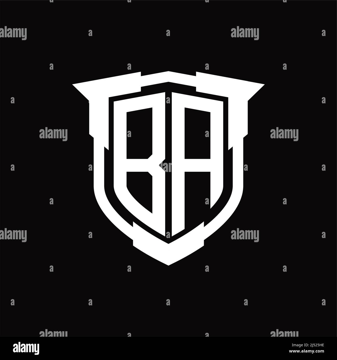 BA Logo monogram letter with shield shape design template Stock Vector ...