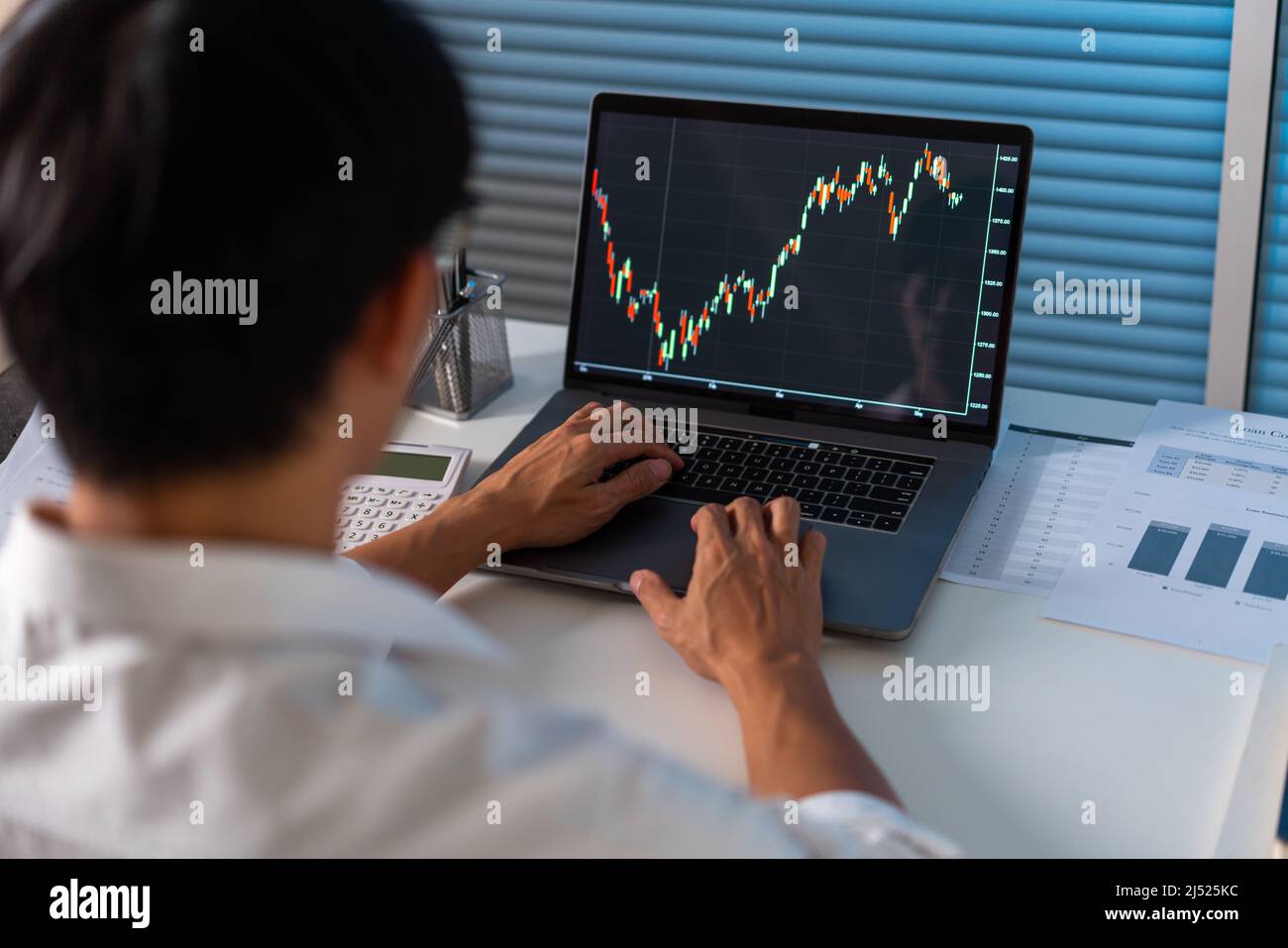 Overwork Concept The office employee working at the office by analyzing ...