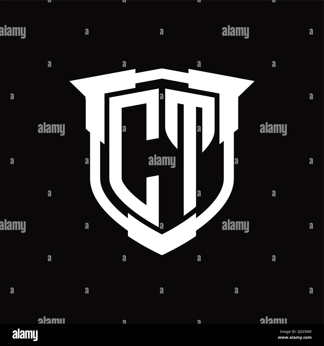 CT Logo monogram letter with shield shape design template Stock Vector ...