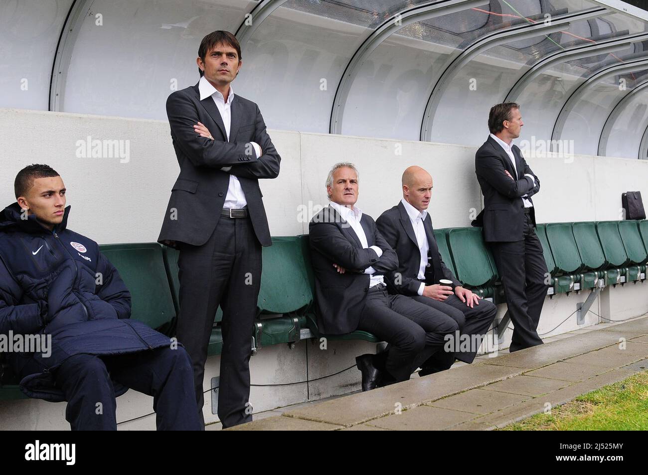 THE HAGUE - Philip Cocu, Fred Rutten and Erik ten Hag prior to the ...