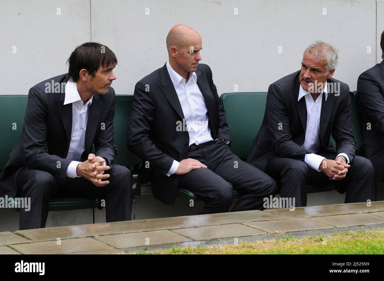 THE HAGUE - Philip Cocu, Fred Rutten and Erik ten Hag prior to the ...