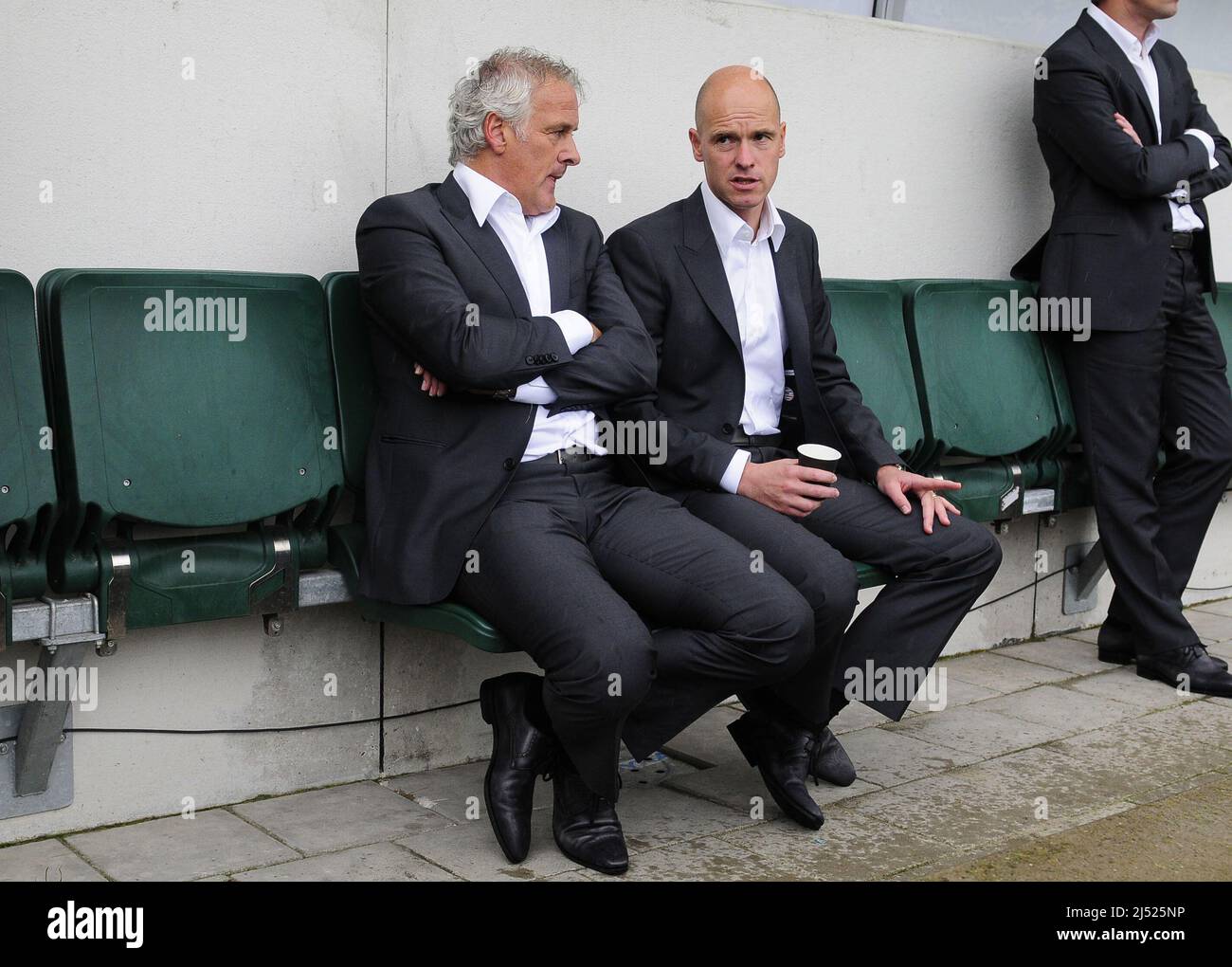 THE HAGUE - Fred Rutten and Erik ten Hag prior to the Eredivisie match ...