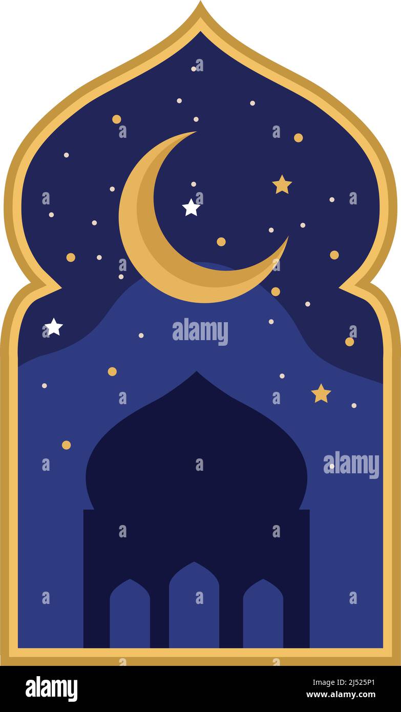 crescent moon night scene Stock Vector Image & Art - Alamy