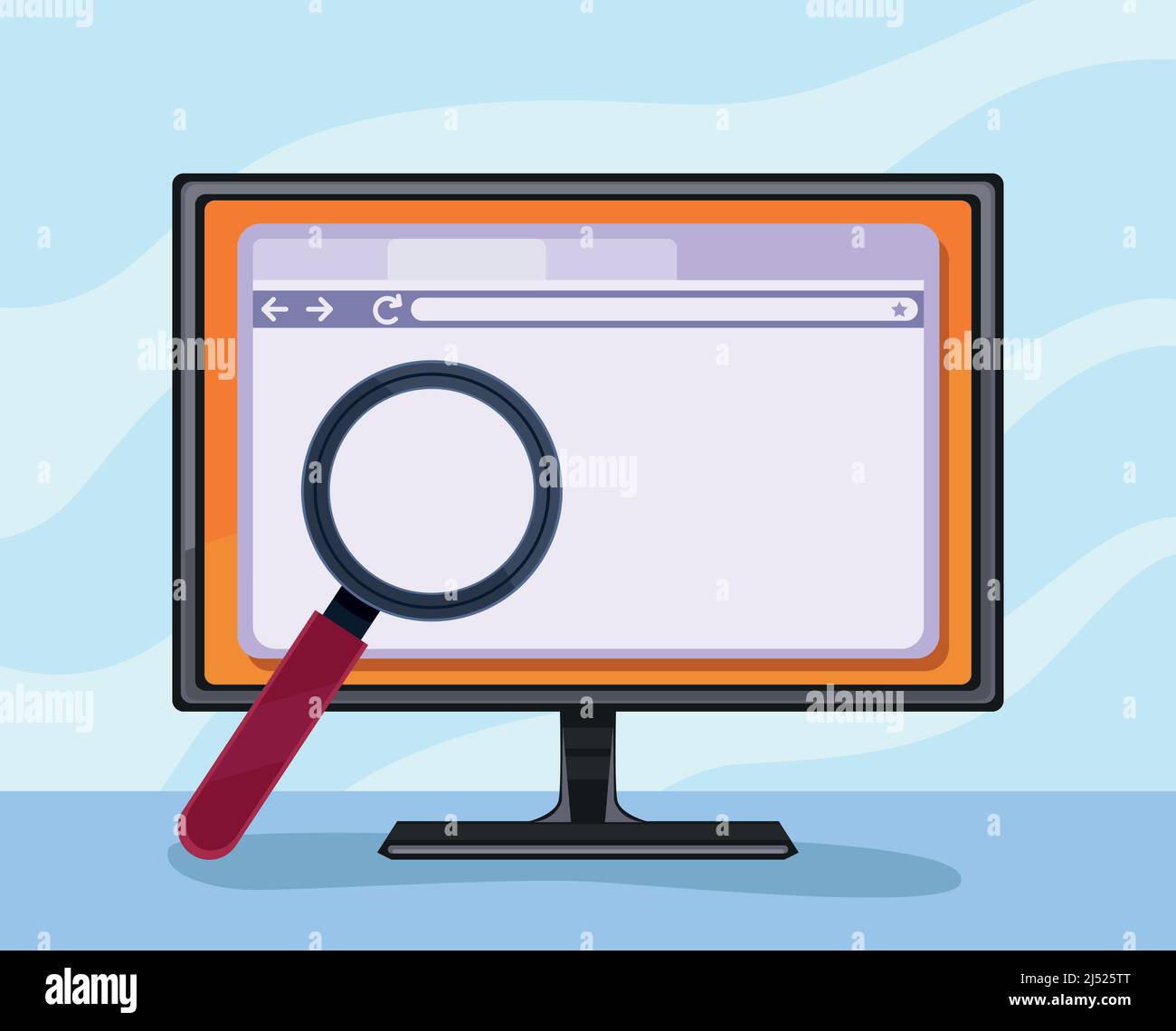magnifying glass in desktop Stock Vector Image & Art - Alamy