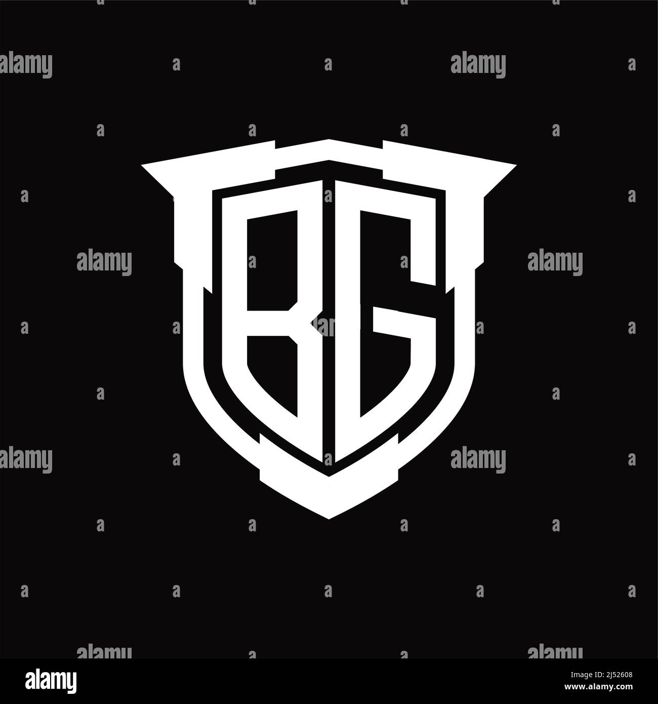 BG Logo monogram letter with shield shape design template Stock Vector ...