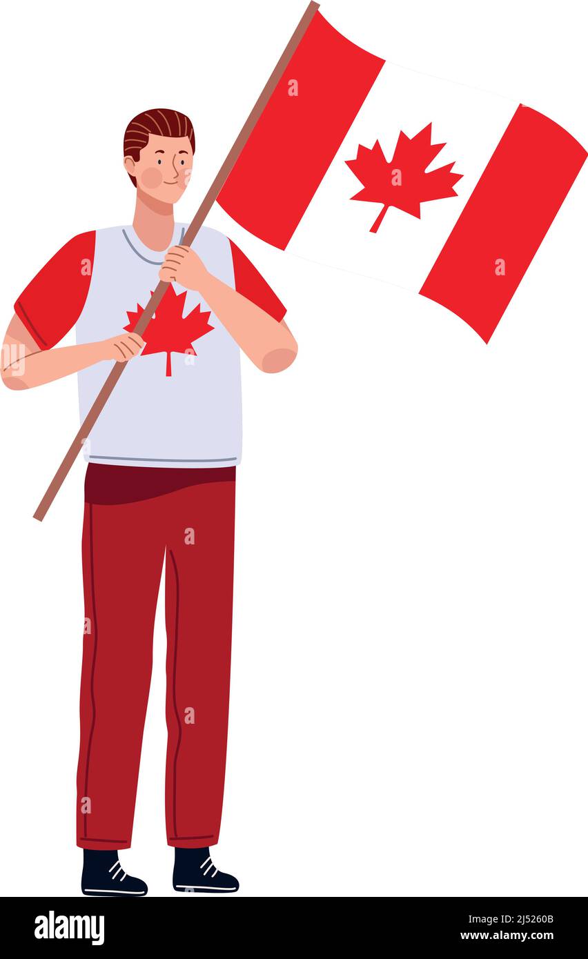 canadian man with flag Stock Vector Image & Art - Alamy