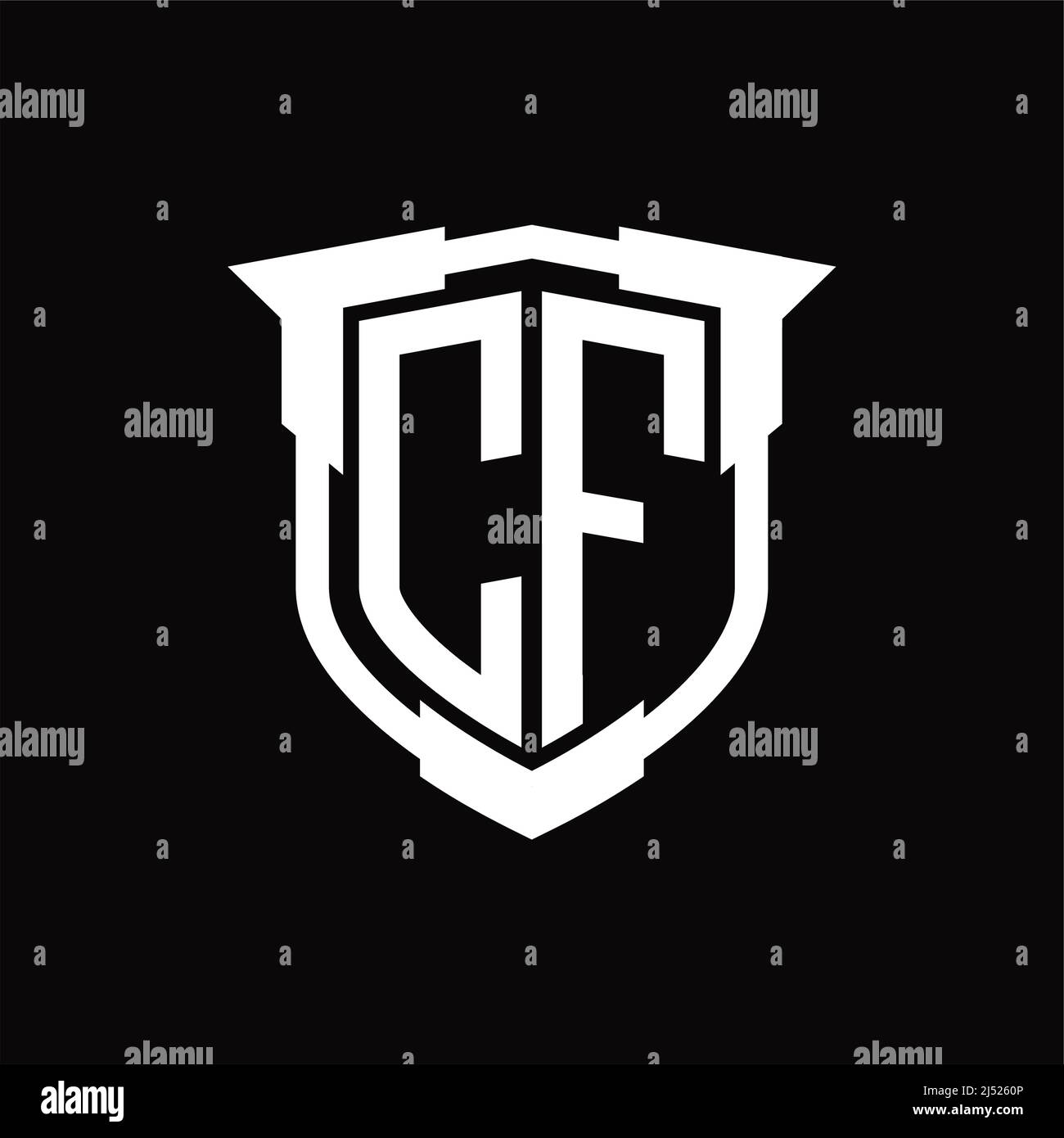 CF Logo monogram letter with shield shape design template Stock Vector ...