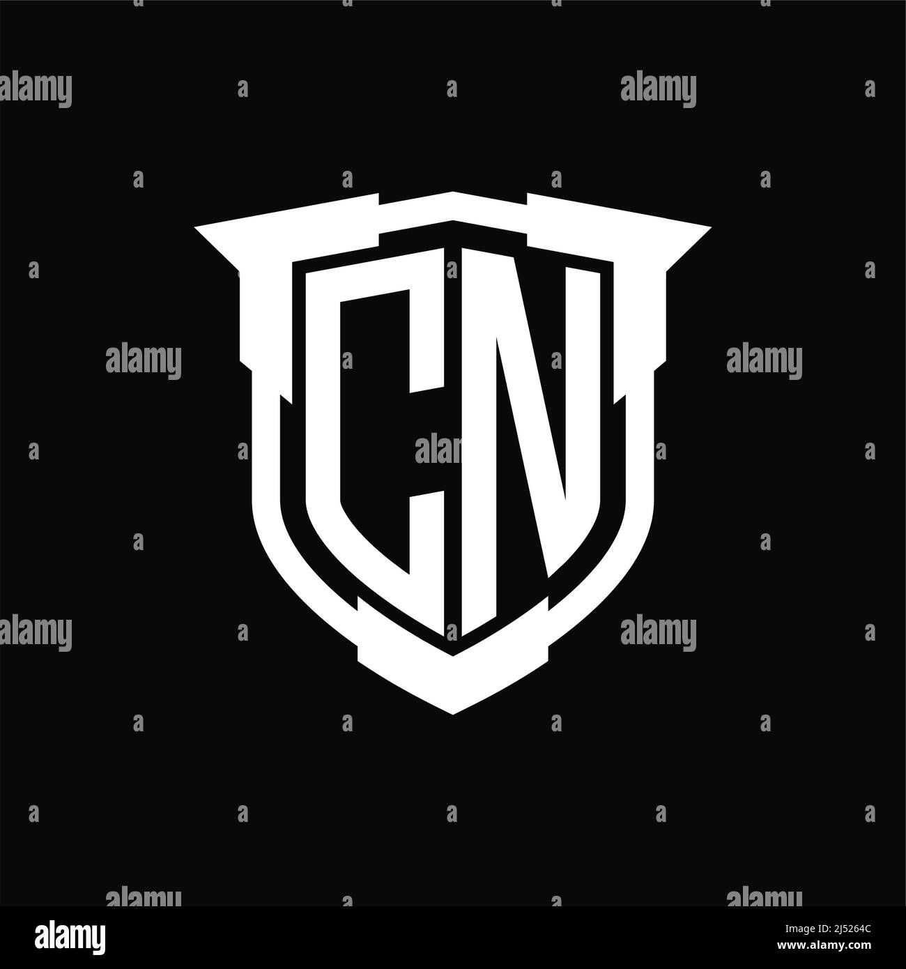 CN Logo monogram letter with shield shape design template Stock Vector Image & Art - Alamy