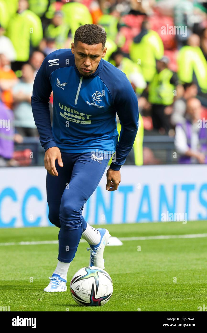James Tavernier, captain of Rangers FC, Glasgow, training and warm up ...