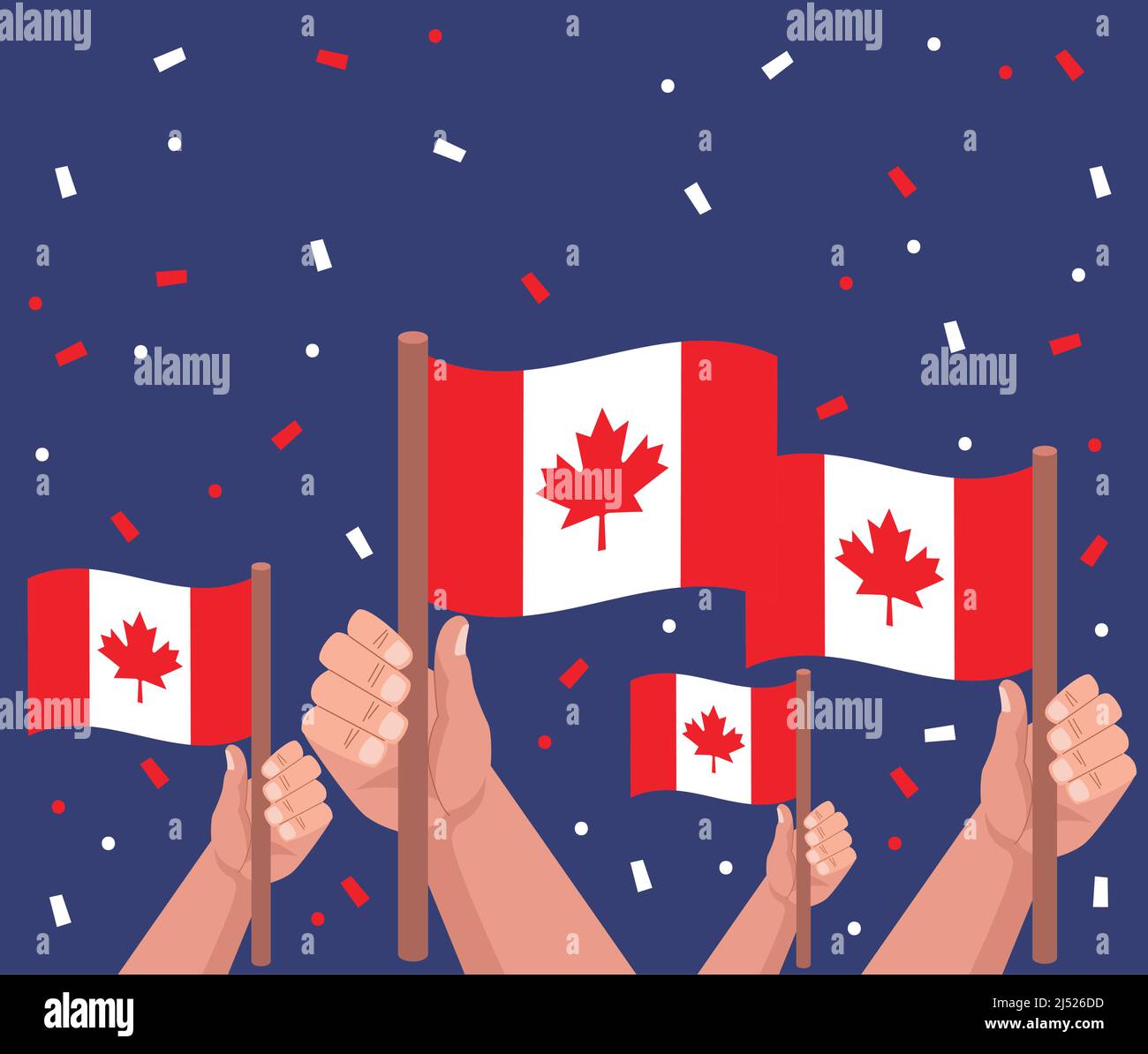 hands waving canadian flags Stock Vector Image & Art - Alamy