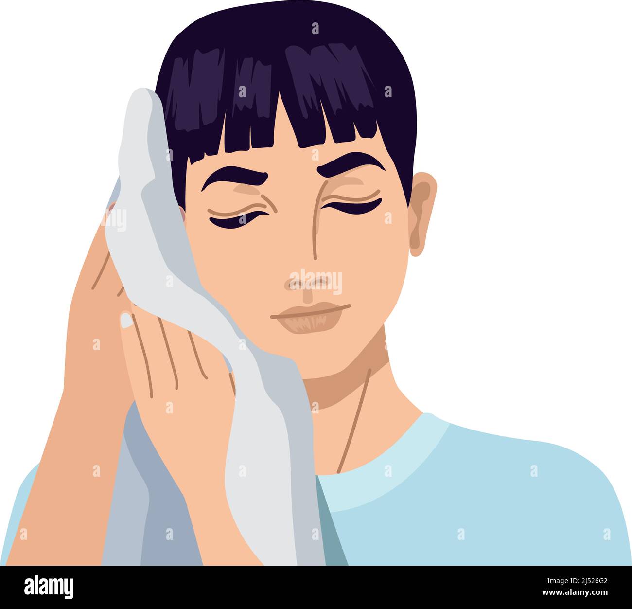 man drying his face Stock Vector Image & Art - Alamy