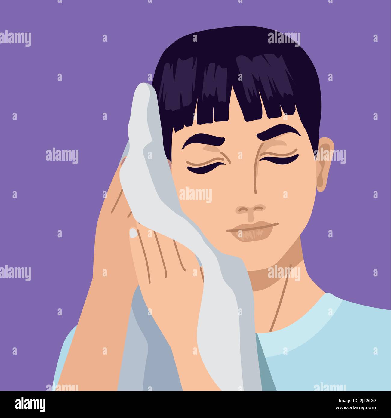 man drying his face scene Stock Vector Image & Art - Alamy