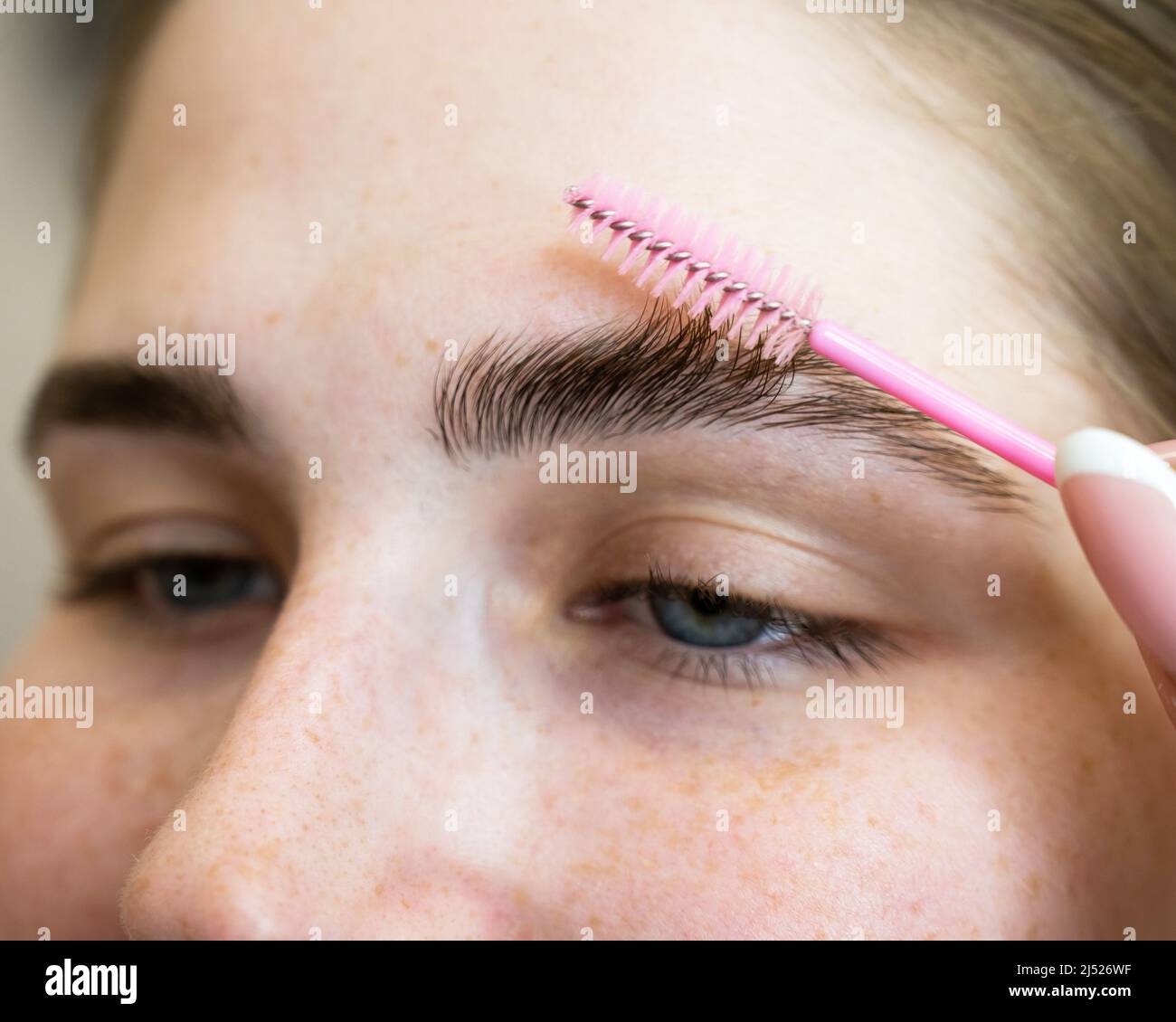 Face makeup model eyebrows close hi-res stock photography and images ...