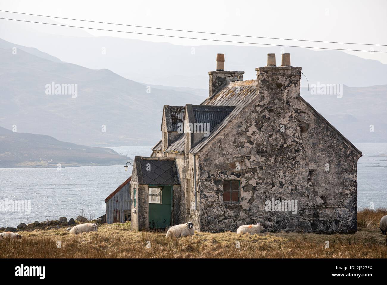 Abandoned and unmaintained house in Airidh a Bhruaich, Isle of Lewis ...