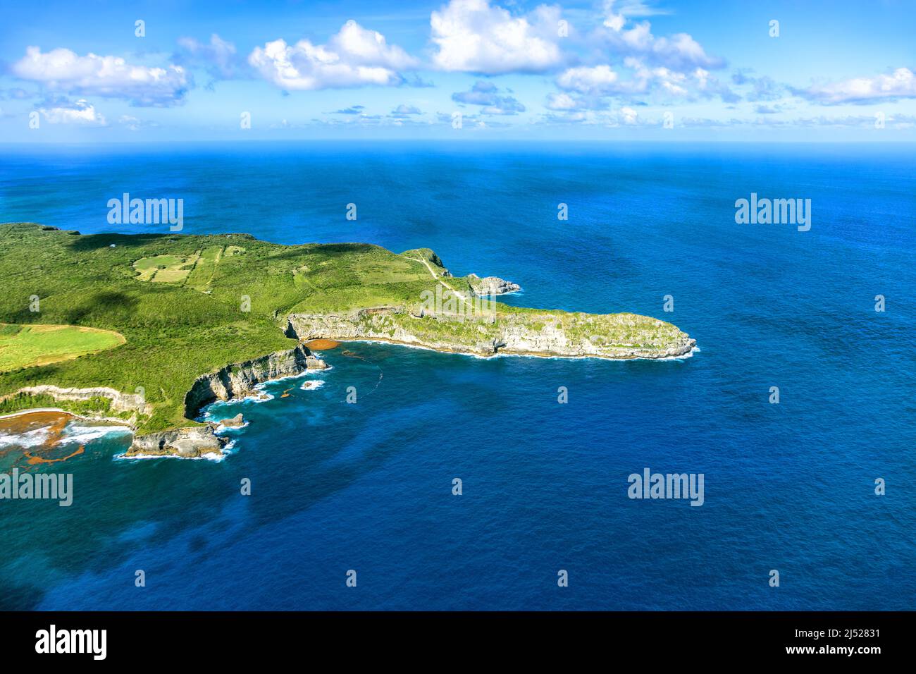 Aerial view of the Pointe de la Grande Vigie, Grande-Terre, Guadeloupe ...