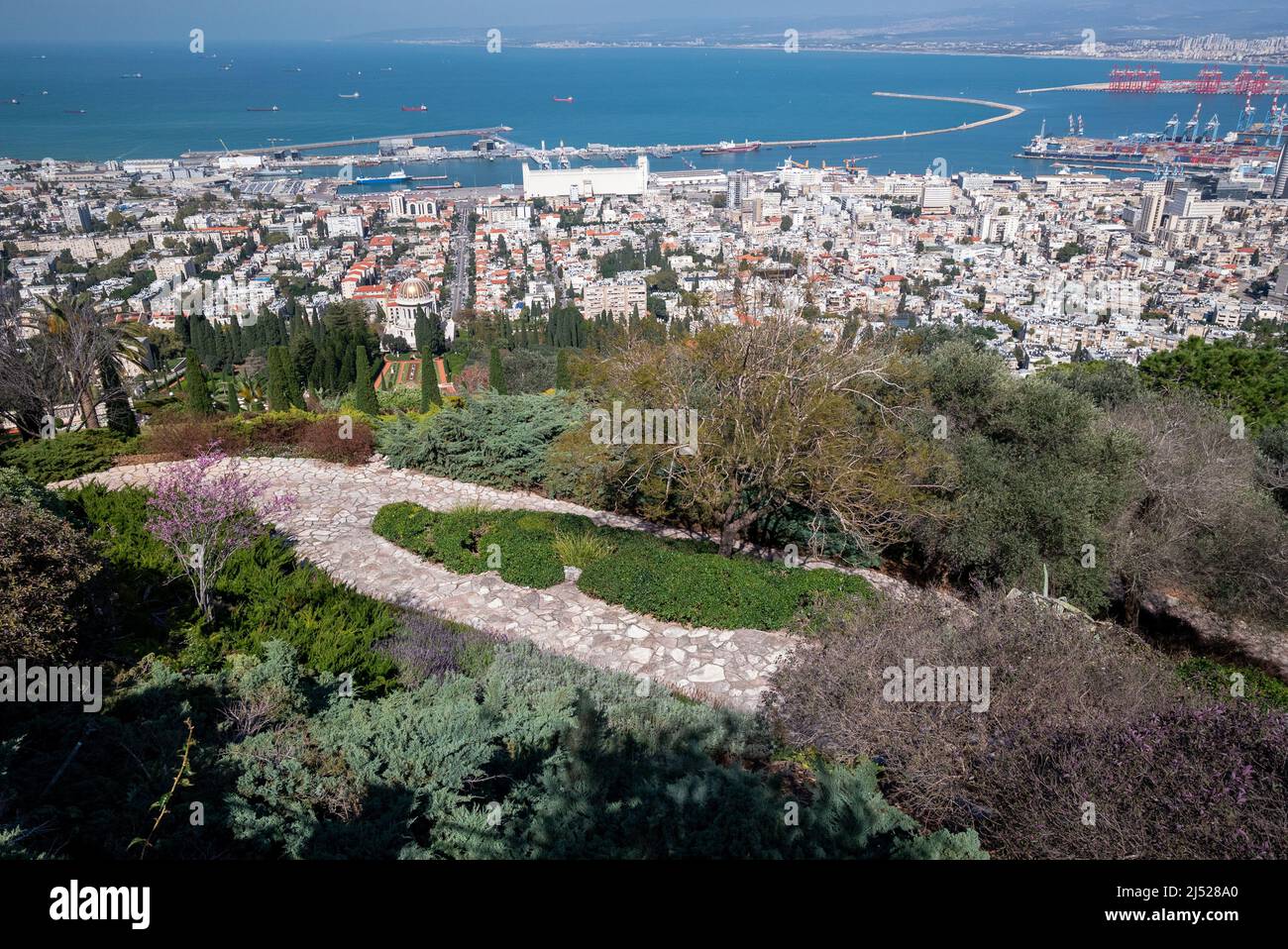 View of Haifa Bay from Mount Carmel Stock Photo - Alamy