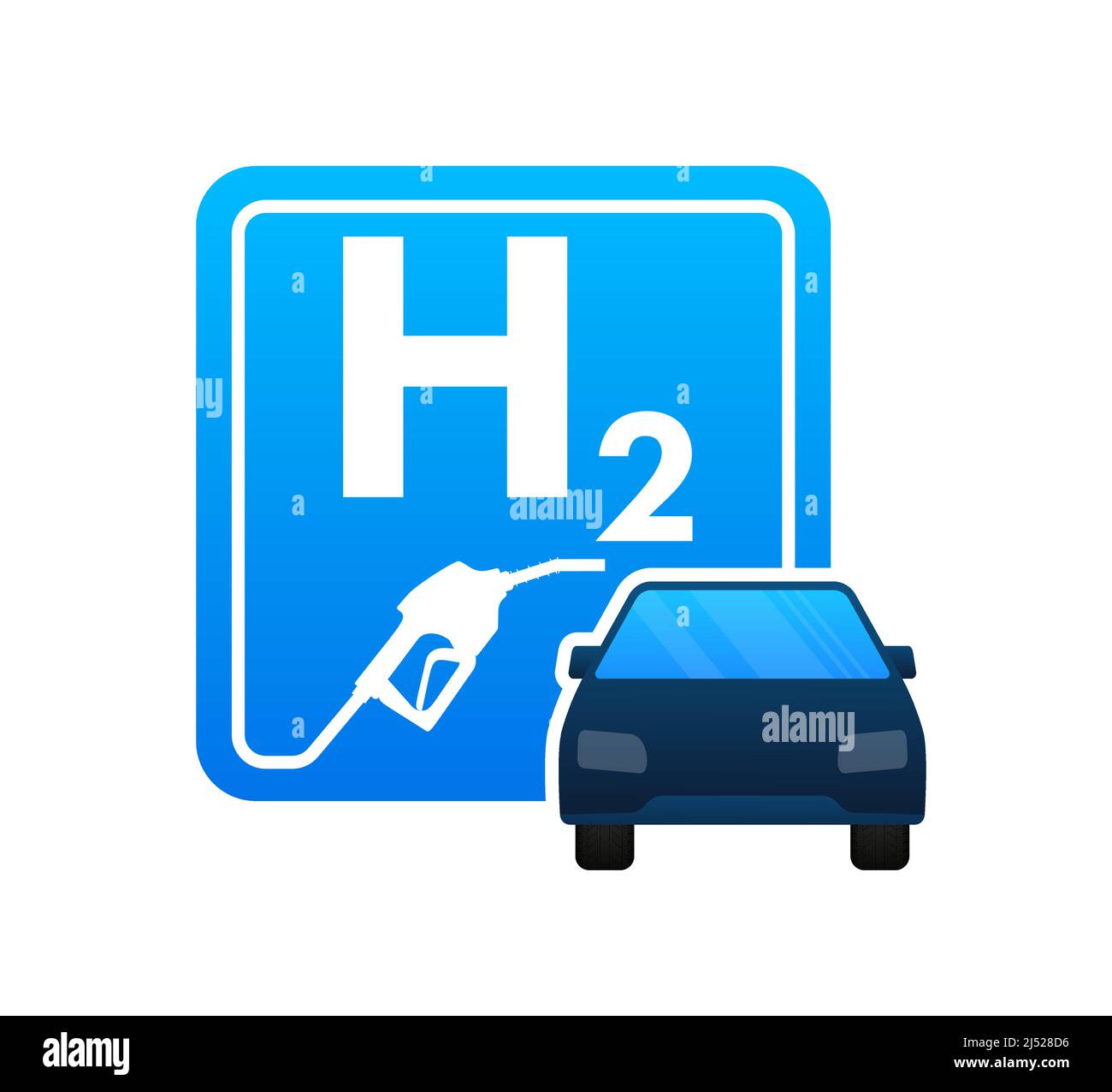 Hydrogen car station, H2 gas. Renewable Eco Energy. Vector stock ...
