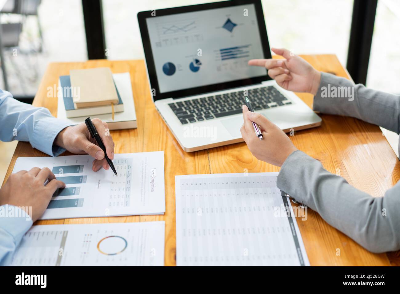 Business negotiation concept the business dealer elaborating the ...