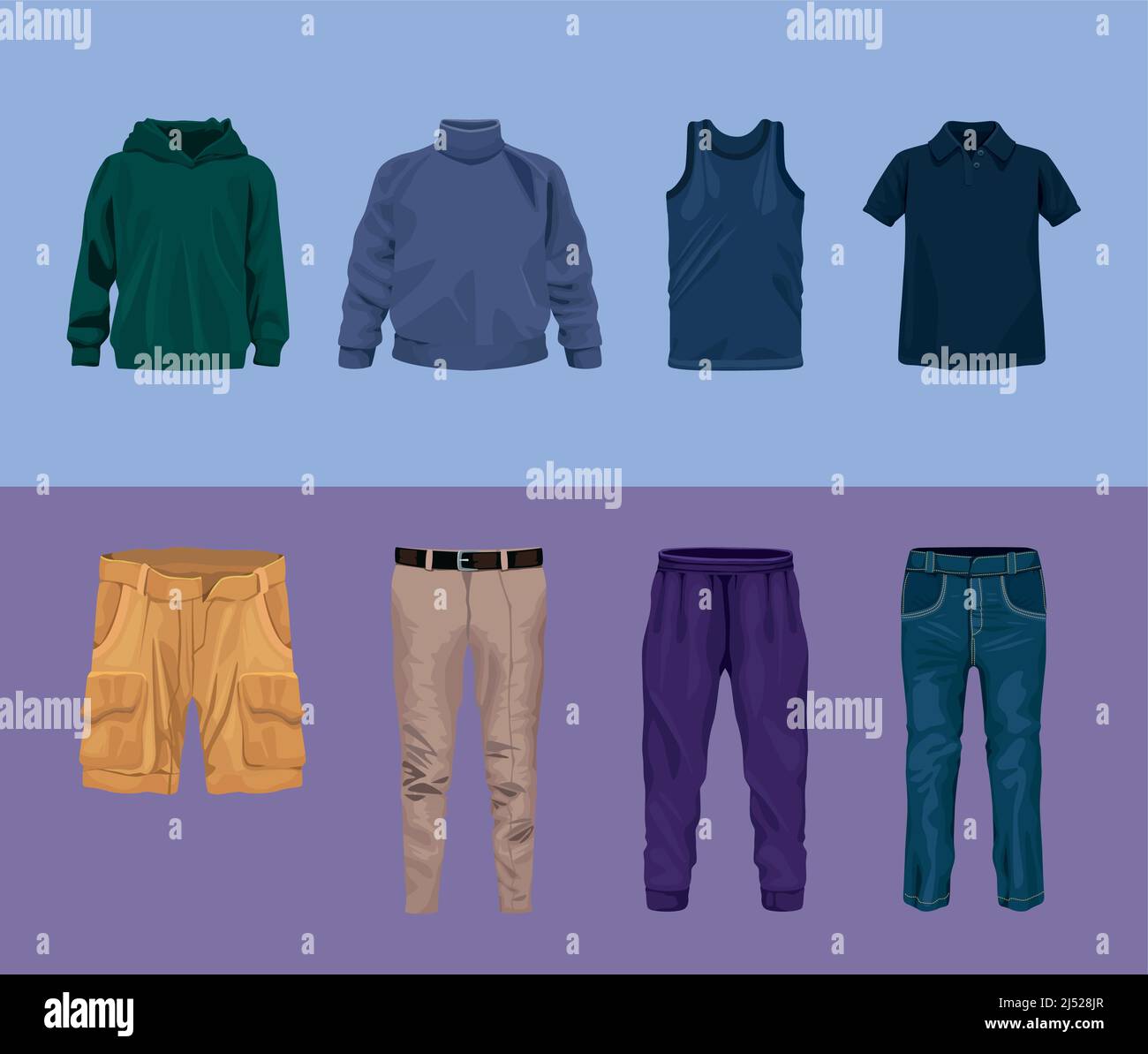 eight clothes designs realistic Stock Vector Image & Art - Alamy