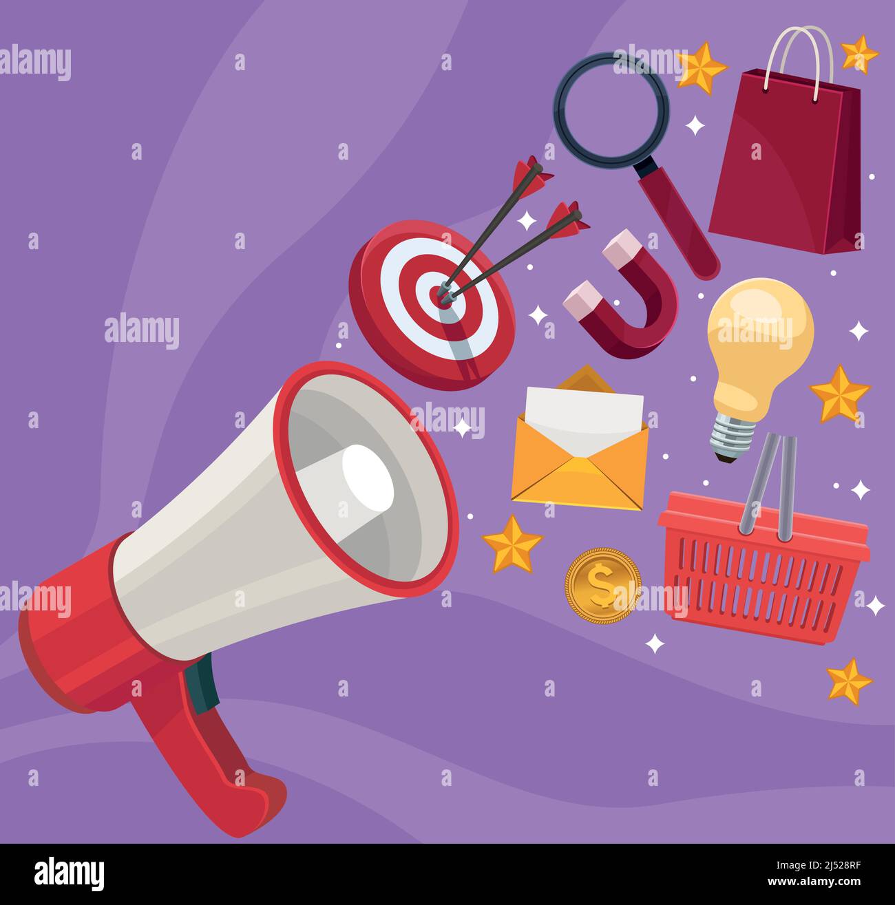 digital marketing with megaphone Stock Vector Image & Art - Alamy