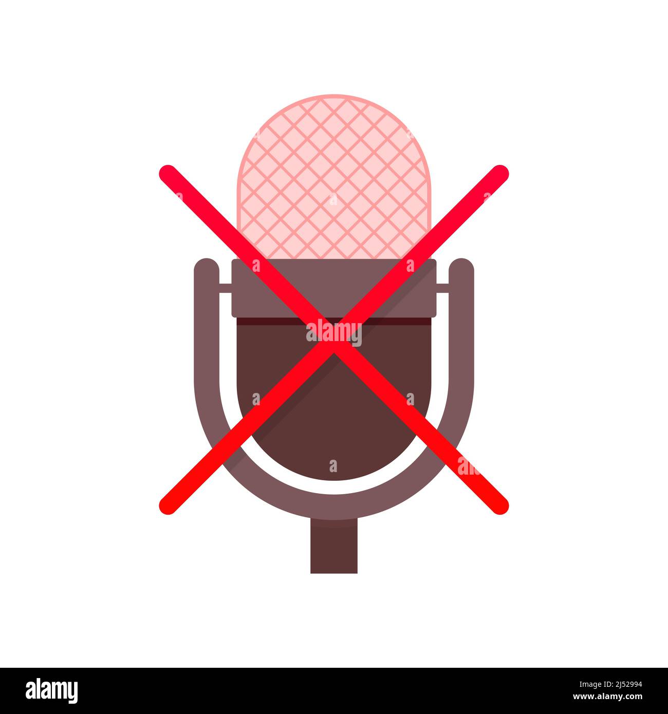 No recording sign. No microphone sign. Mic button. Vector stock ...