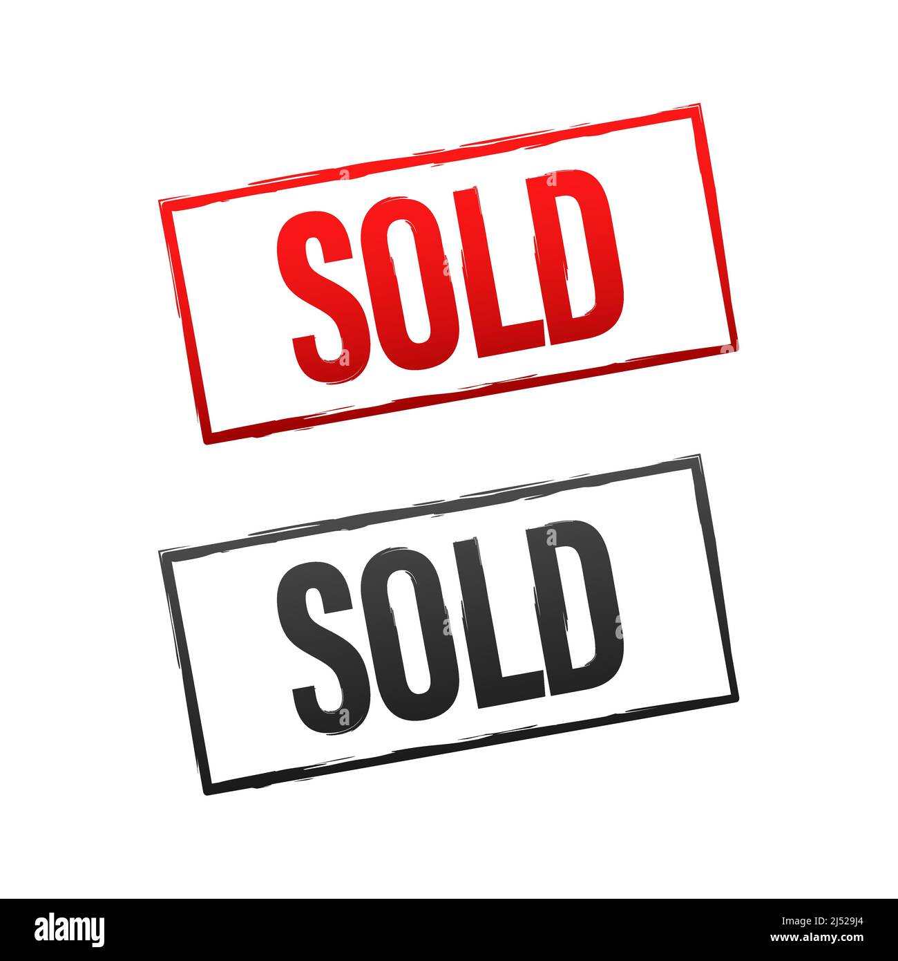 Red and black sold stamp. Sold sign. Vector stock illustration Stock ...