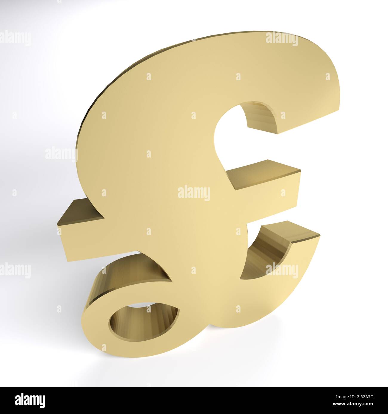 Pound brass sign isolated on white background - 3D rendering ...