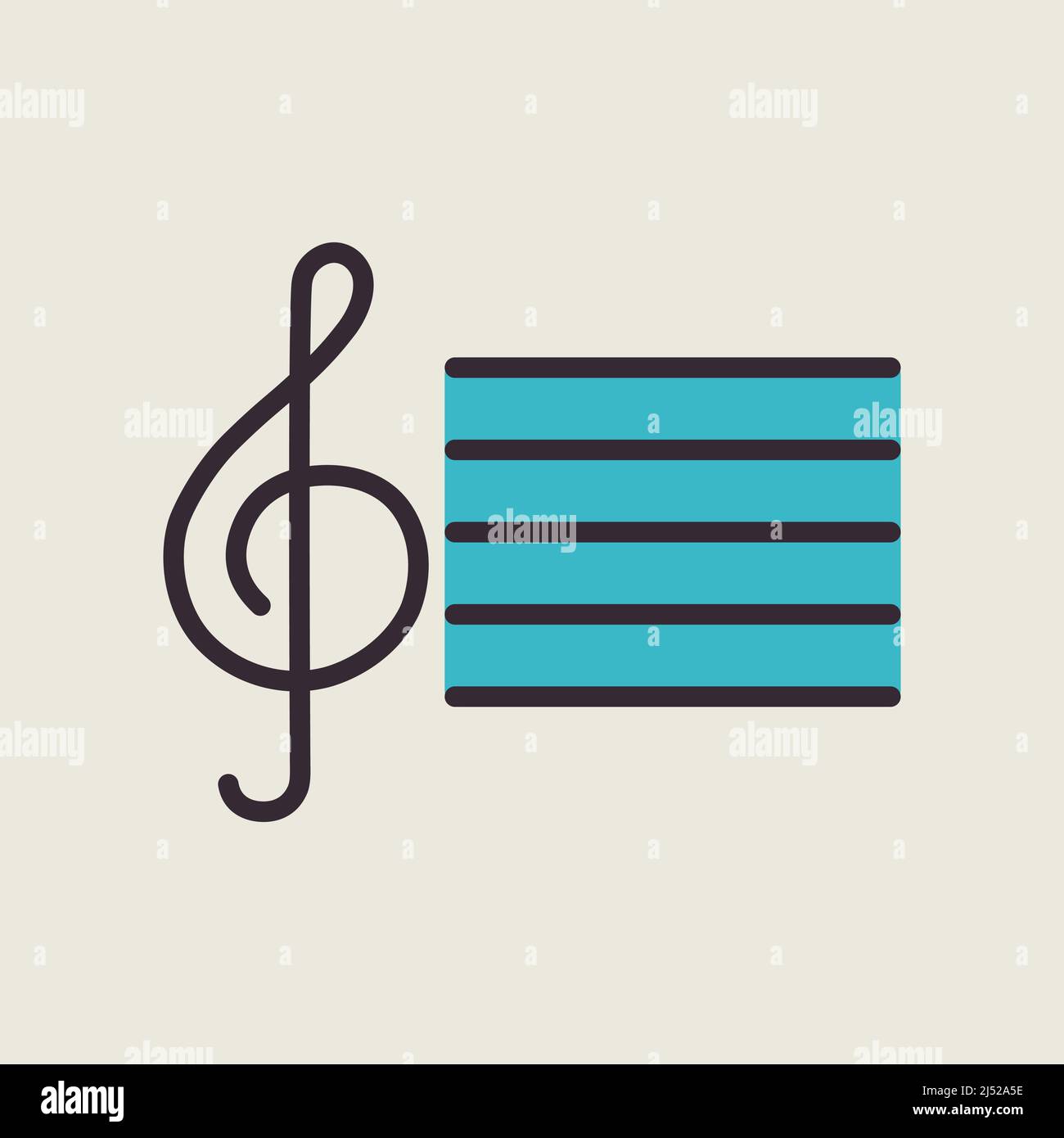 Treble clef flat vector icon. Music sign. Graph symbol for music and ...