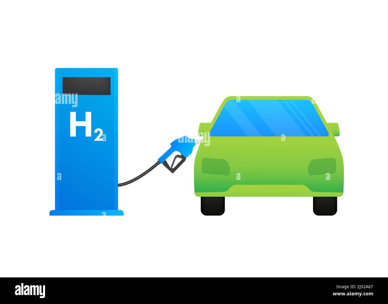 Hydrogen car station, H2 gas. Renewable Eco Energy. Vector stock ...