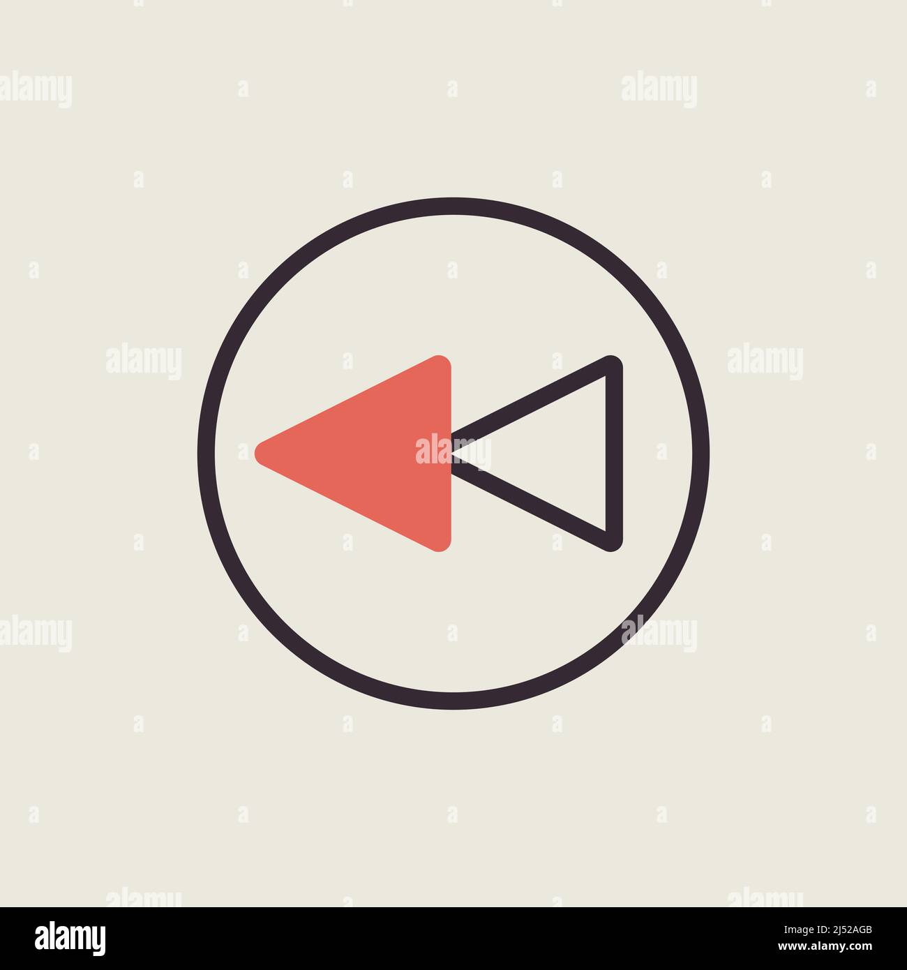 Play previous track button vector icon. Graph symbol for music and ...