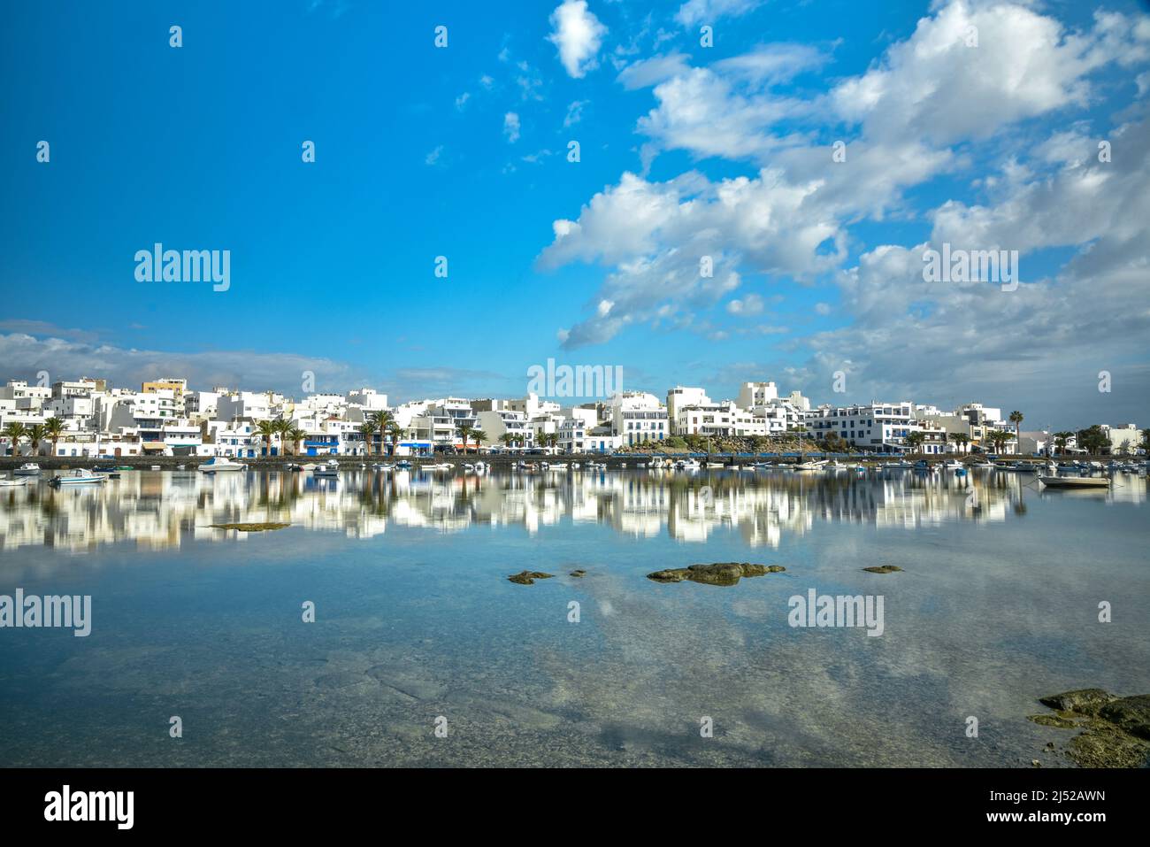 Arrecife inland harbour Stock Photo - Alamy