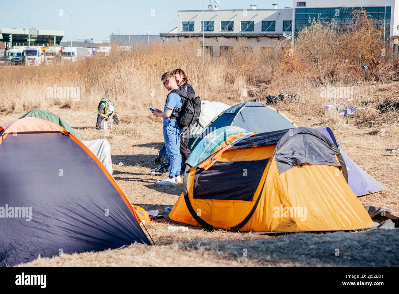 Medyka, Poland - March 24, 2022: refugees camp at Ukrainian-Polish ...
