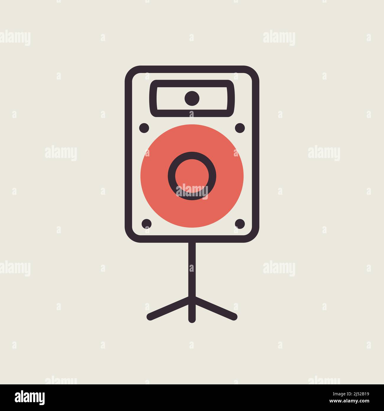 Acoustic speaker isolated vector icon. Music column. Graph symbol for ...