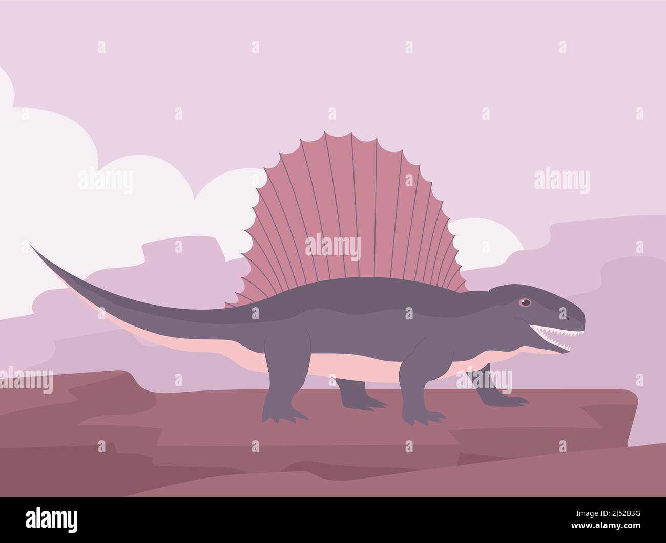 Dimetrodon dinosaur hunter of the Jurassic period. Fin plate on the ...