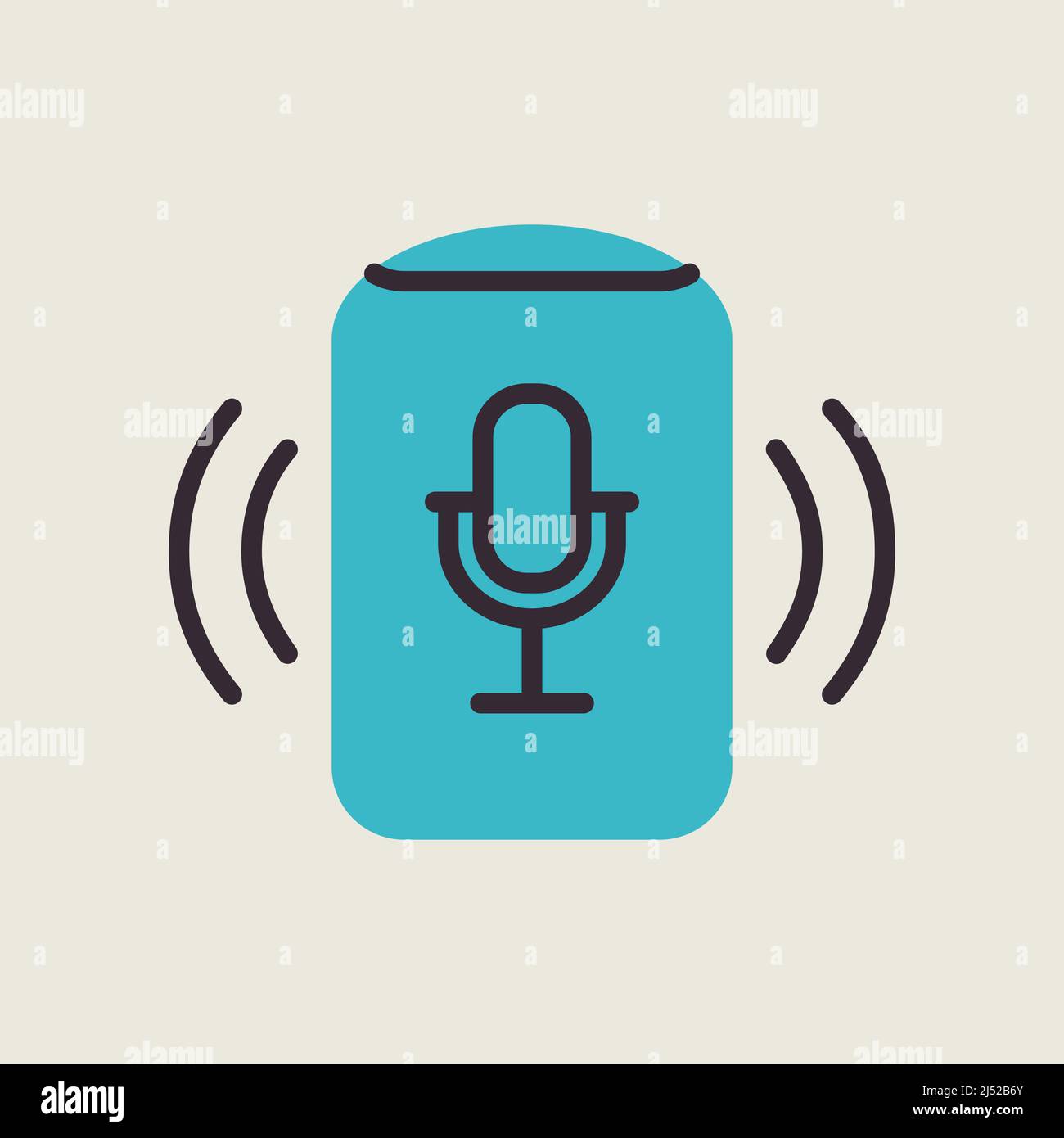 Voice assistant concept isolated vector icon. Music sign. Graph symbol ...