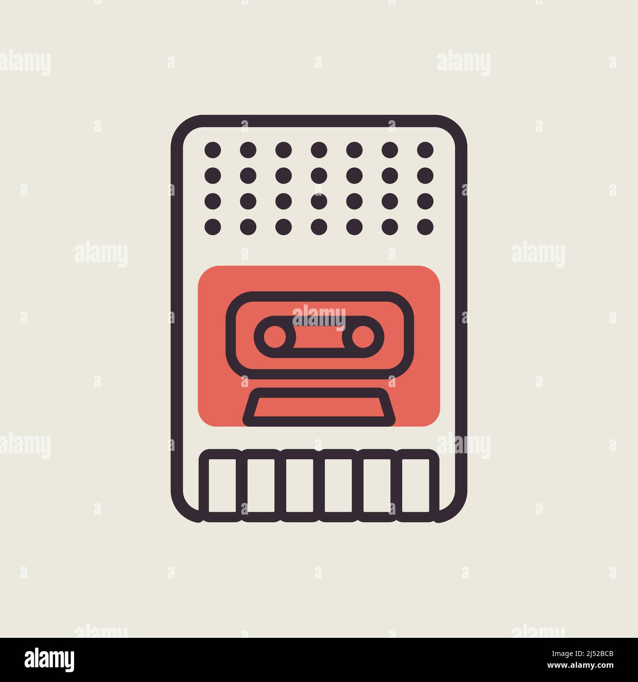 Vintage audio tape recorder isolated vector icon. Graph symbol for ...