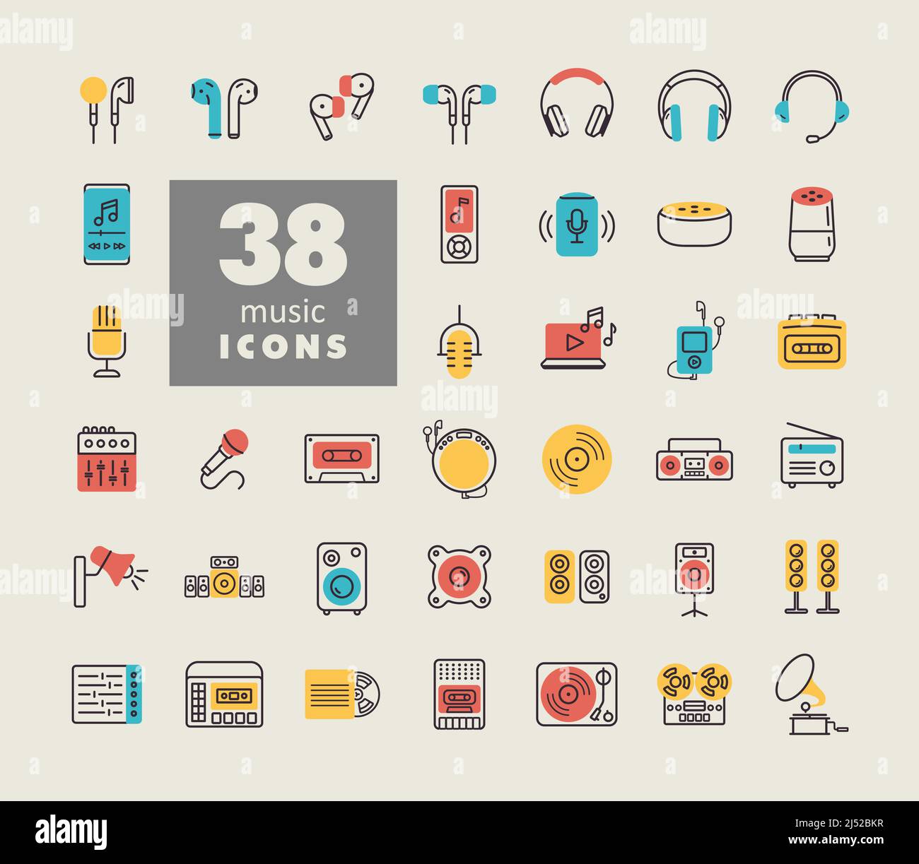 Multimedia devices and symbols isolated icons set. Graph symbol for ...