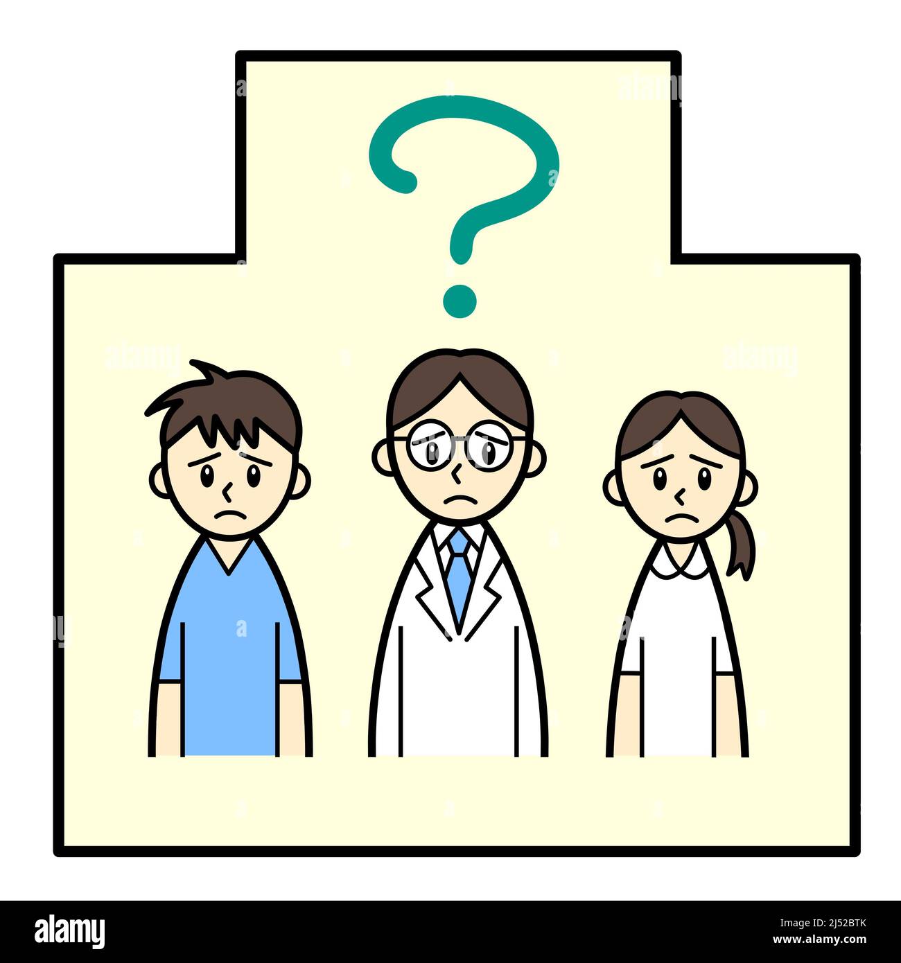 Illustration young doctor question mark hi-res stock photography and ...