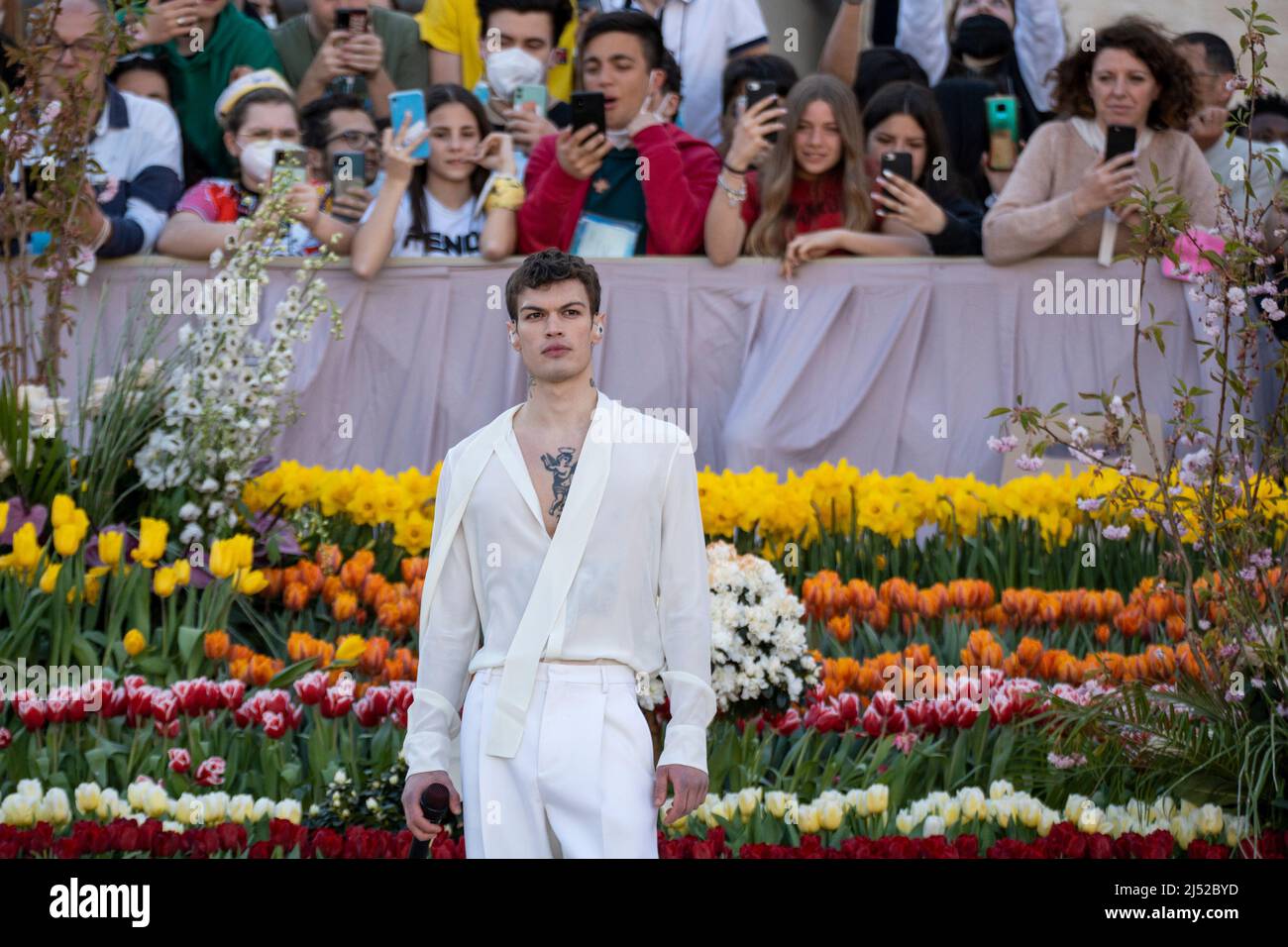 Vatican, Vatican. 18th Apr, 2022. Italian singer, Blanco alias as ...