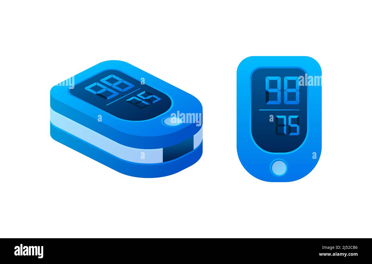 Oximeter with normal value. Health care for blood saturation test ...