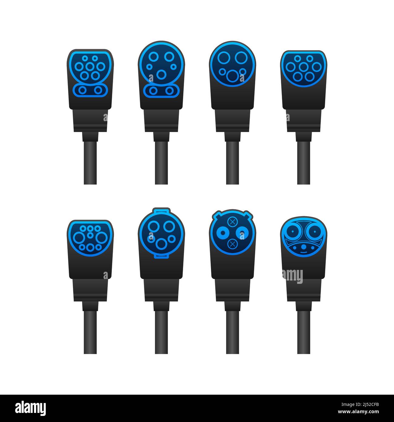 EV charging station Blue charge car ports. Symbol, logo vector ...