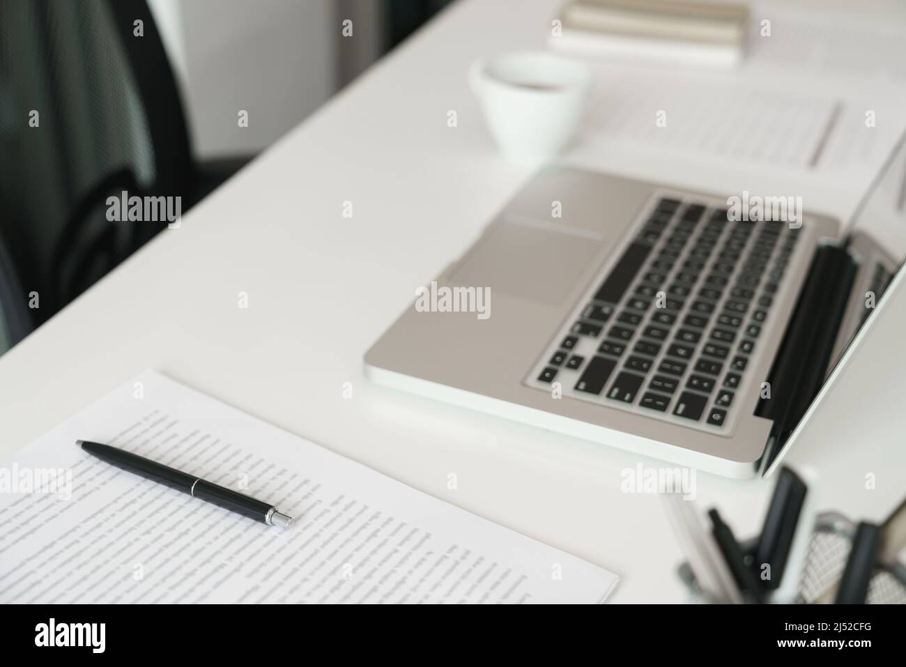 Modern office concept, Modern and simple business office desk setup ...