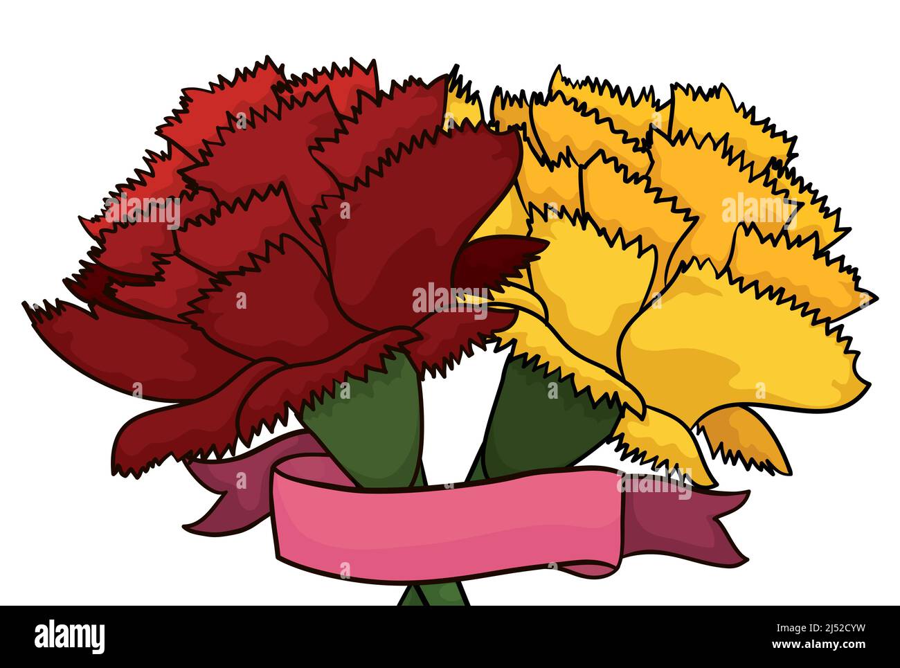 Vector pink carnations bouquet hi-res stock photography and images - Alamy