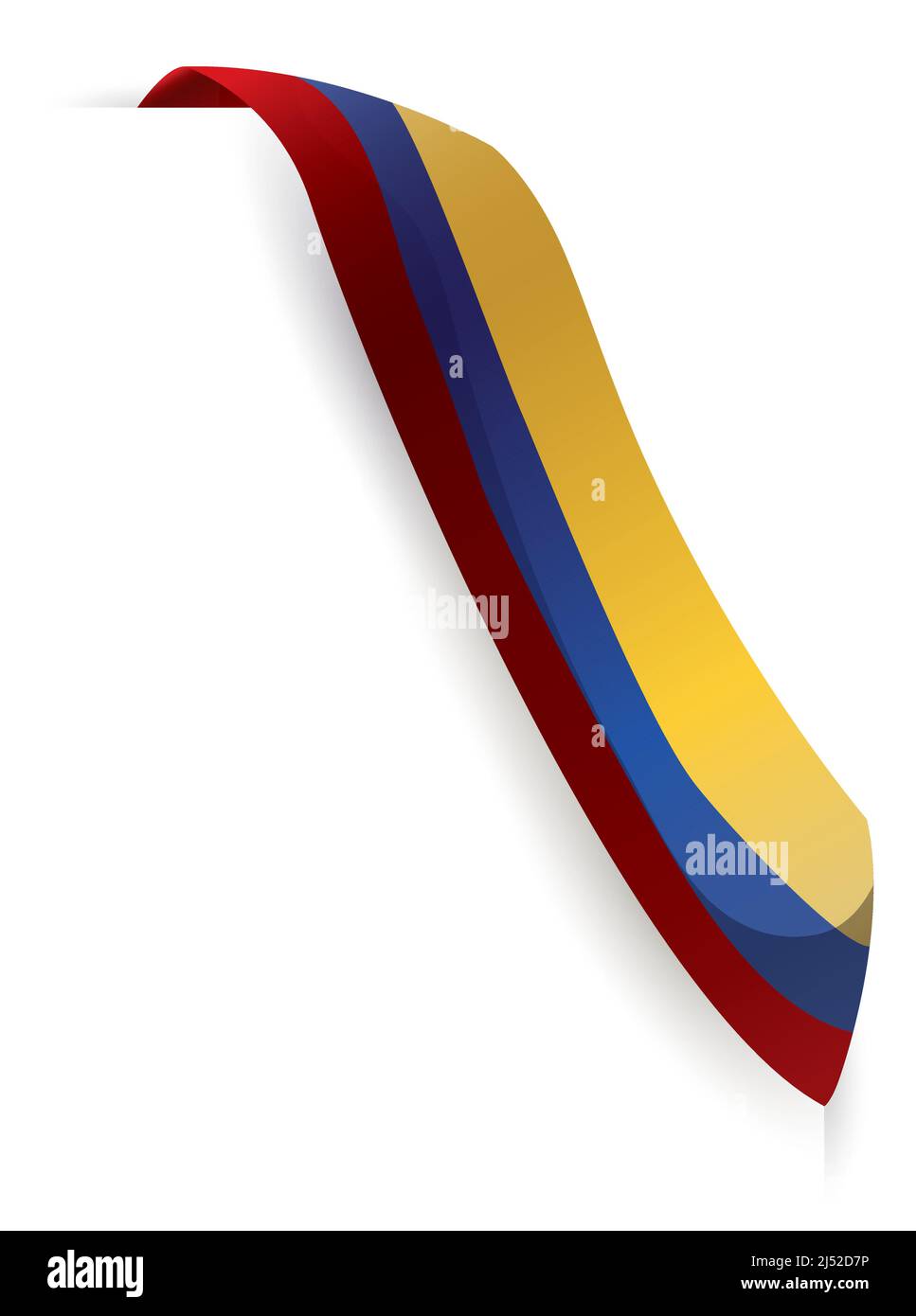 Colombian flag ribbon with gradient effect to decorate a corner ...