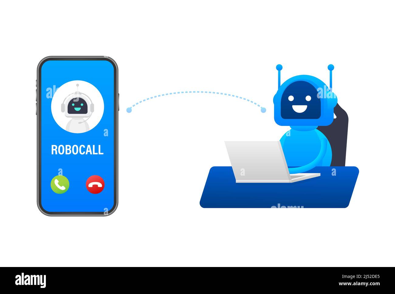 Business card with robo call. Mobile phone. Robo call. Cpam. Vector ...