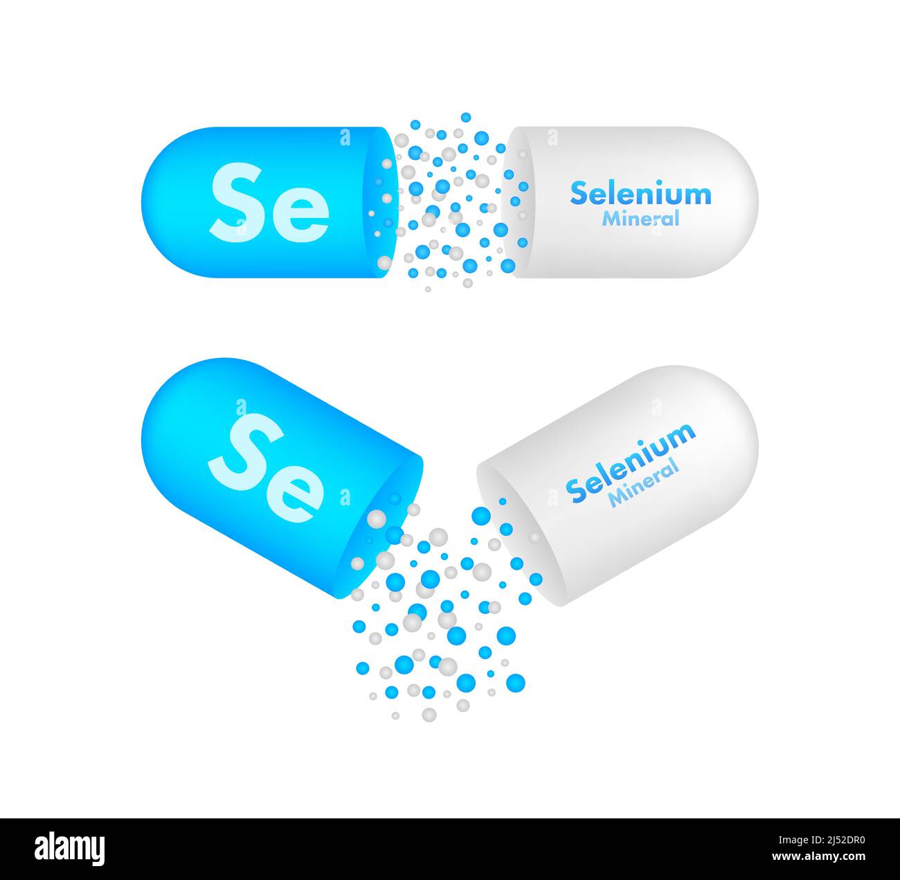 Mineral Se Selenium blue shining pill capsule icon. Substance For ...